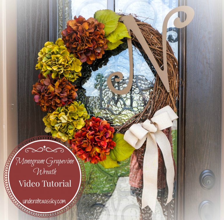 Grapevine Hydrangea Monogram Wreath